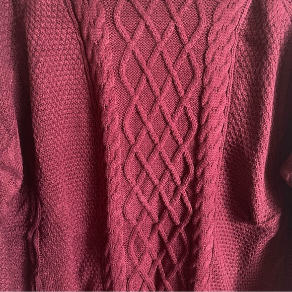 Dresses | Nwt Burgundy Cable Knit Sweater Mini Dress Long Sleeve Casual Dress | Poshmark